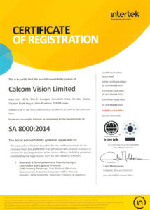 Certificates – Calcom Vision Ltd